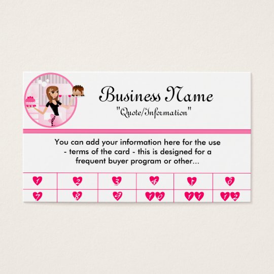 Baker/Bakery/Pastry Chef (D2) Frequent Buyer Cards | Zazzle.com