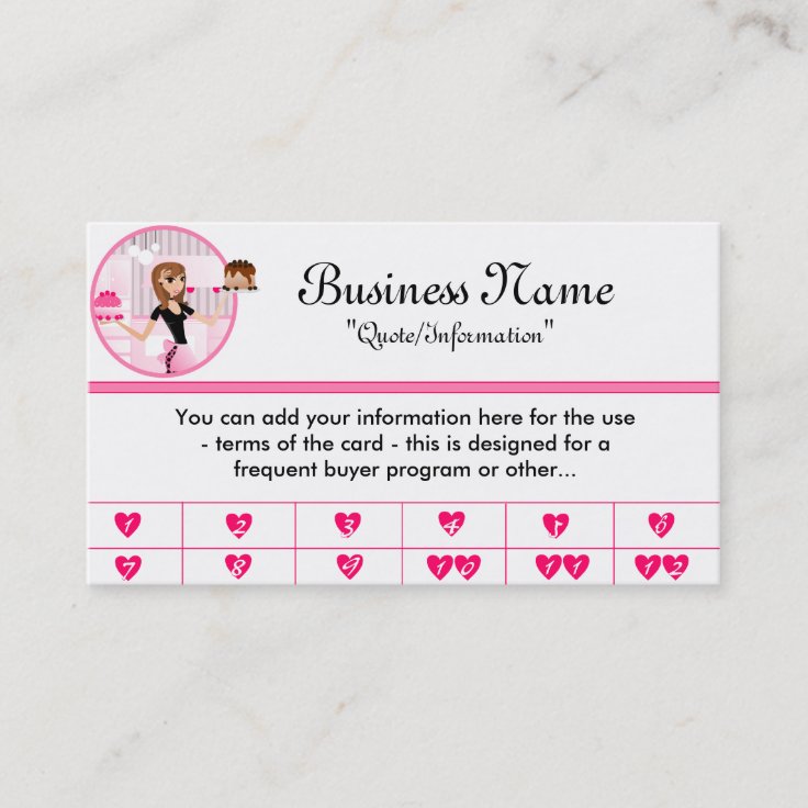 Baker/Bakery/Pastry Chef (D2) Frequent Buyer Cards | Zazzle