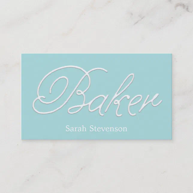Baker Bakery Pastry Chef Icing Typography Business Card | Zazzle