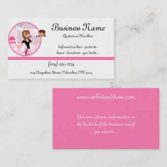 Baker/Bakery/Pastry Cupcake Chef 2 Business Cards | Zazzle