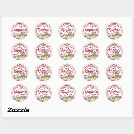 baker baking cupcake cookies cake gift stickers... classic round ...