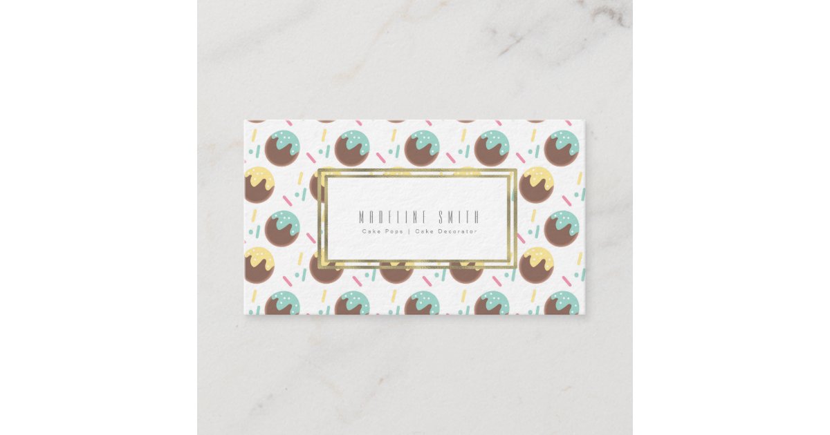 Baker Cake Pops Cake Decorator Business Card | Zazzle