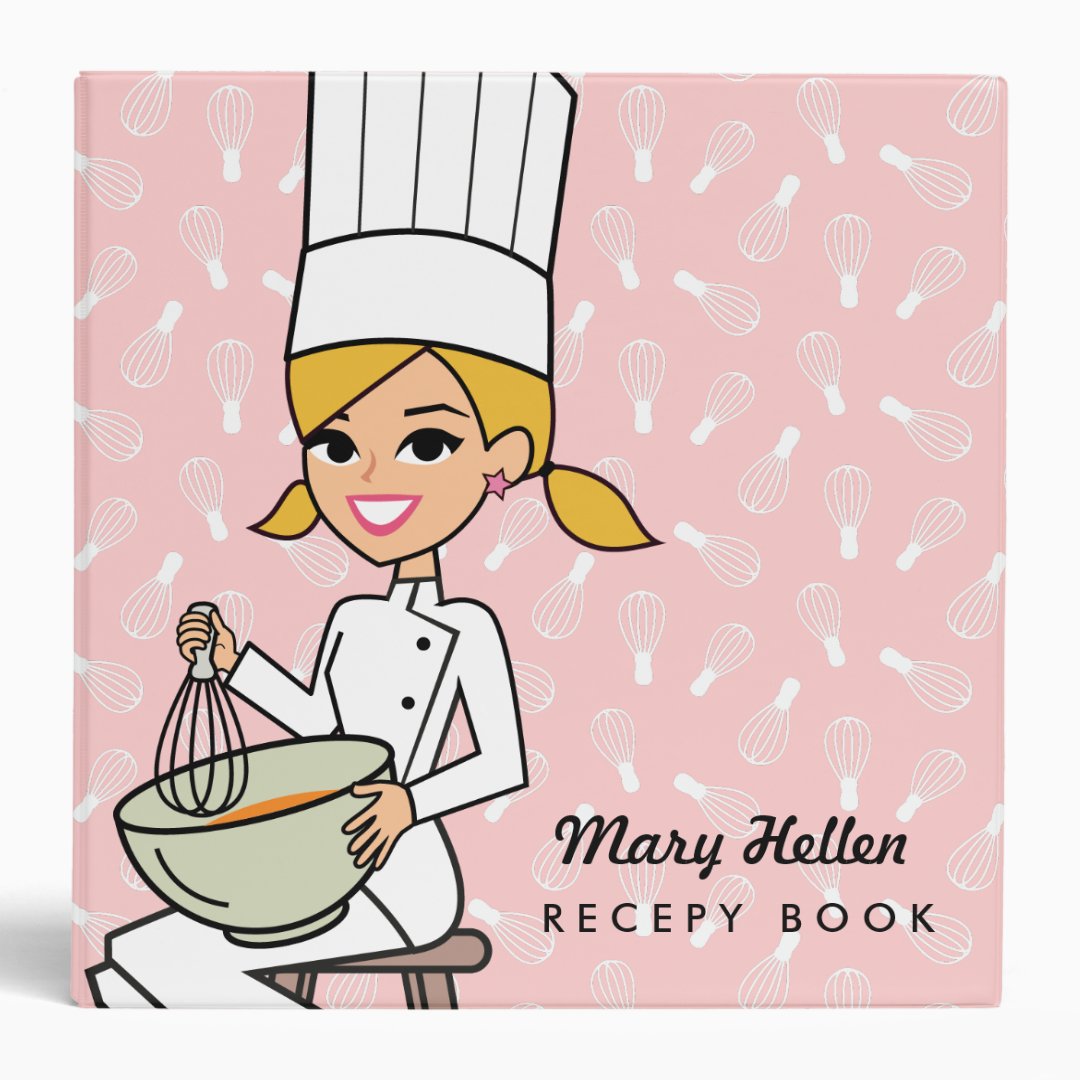 Baker Chef Illustrated Recipe Binder | Zazzle