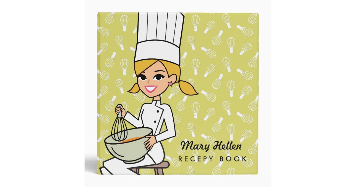 Baker Chef Themed Recipe Binder | Zazzle