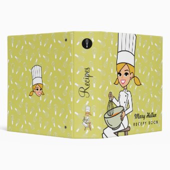 Baker Chef Themed Recipe Binder | Zazzle