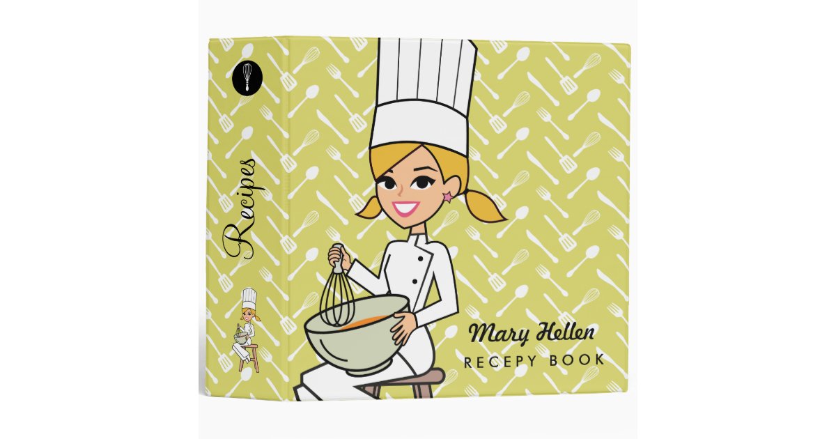 Baker Chef Themed Recipe Binder | Zazzle