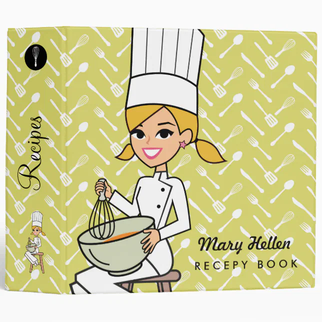 Baker Chef Themed Recipe Binder | Zazzle