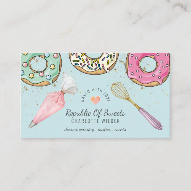 Baker Desserts Baking Utensils Business Card | Zazzle