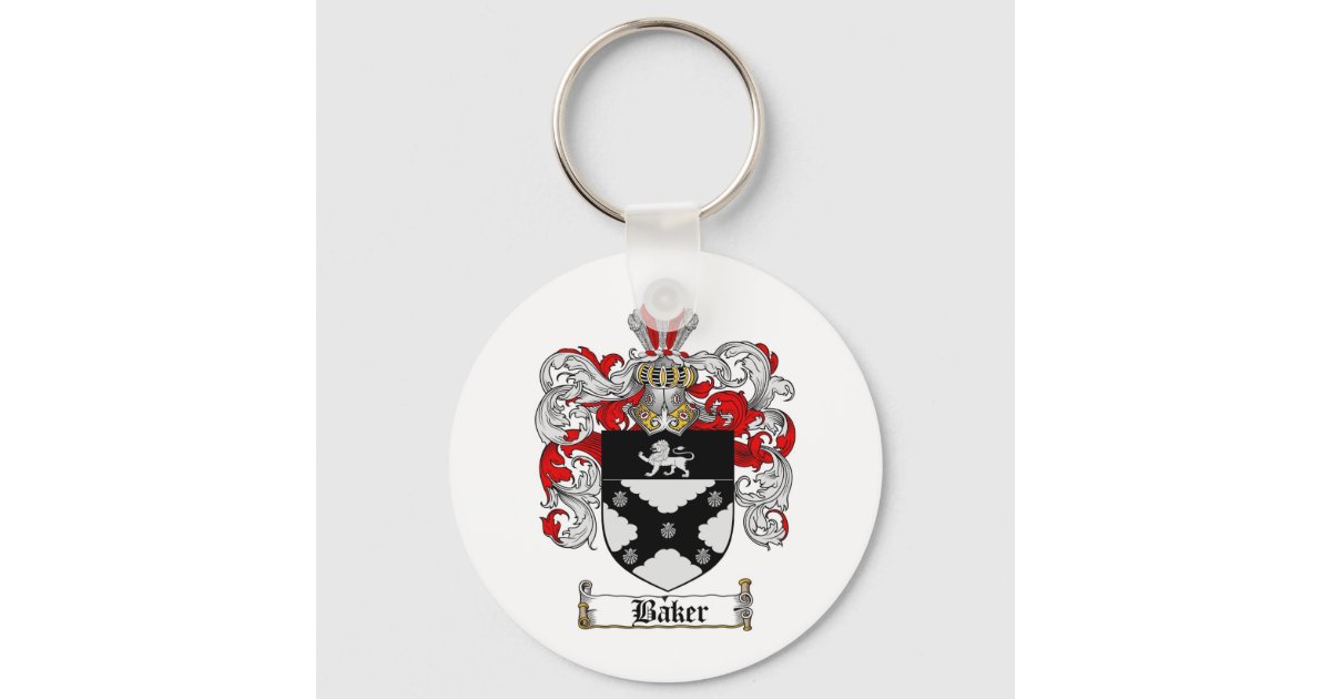 BAKER FAMILY CREST - BAKER COAT OF ARMS KEYCHAIN | Zazzle