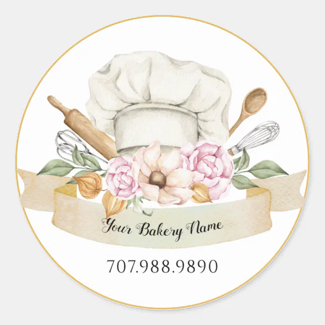 Baker Pastry Chef Bakers Tools Product Labels | Zazzle