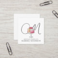 Baker Pastry Chef Pink Elegant Cake Monogrammed Square Business Card ...