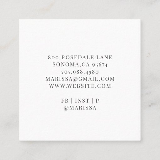 Baker Pastry Chef Pink Elegant Cake Monogrammed Square Business Card ...