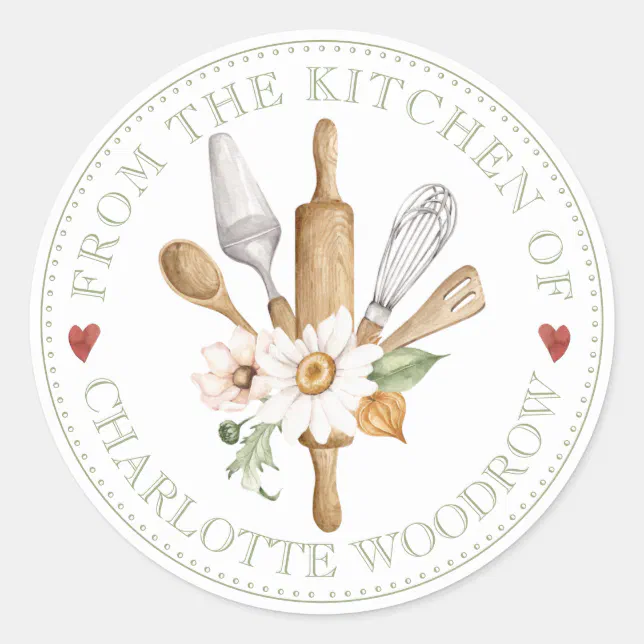 Baker Pastry Chef Tools Food Label Sticker | Zazzle
