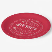 Baker's Bakery Red Logo Bakery Paper Plates | Zazzle