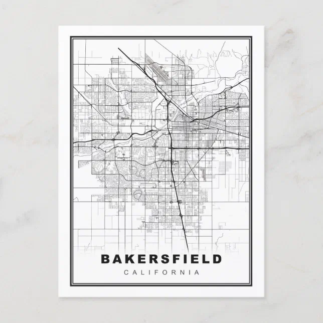 Bakersfield Map Postcard | Zazzle