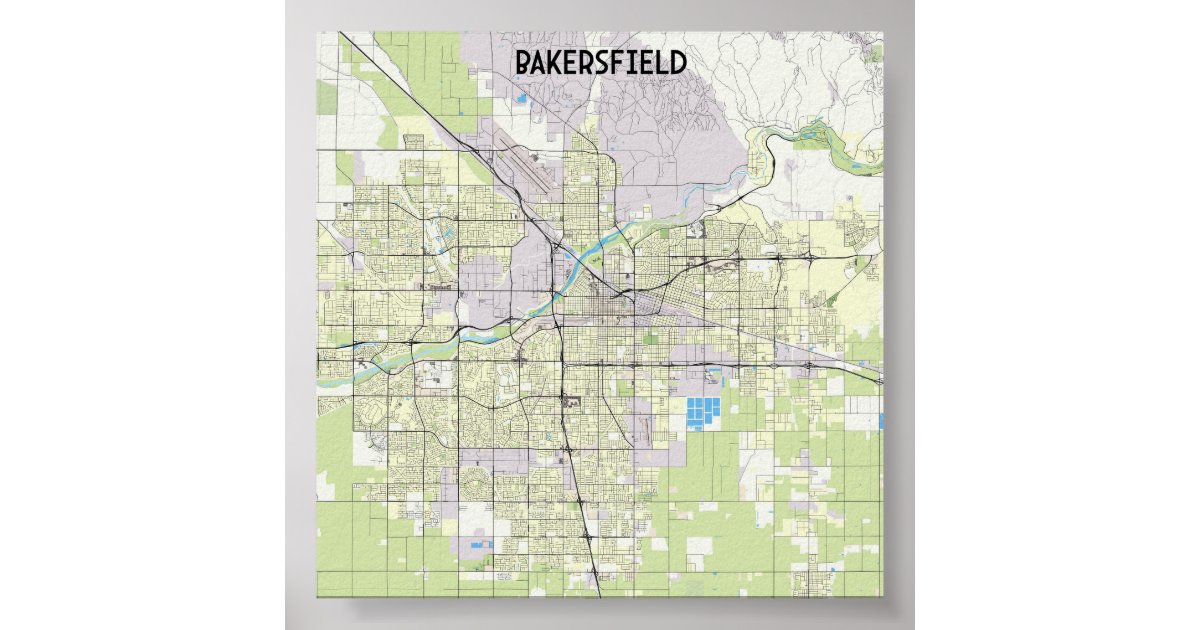 Bakersfield map poster | Zazzle