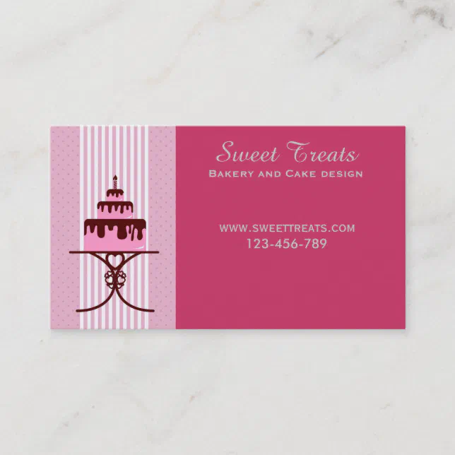 Bakery and cake design, Sweet Treats Business Card | Zazzle