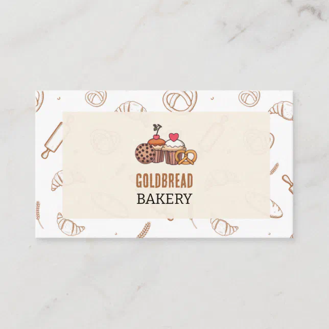 Bakery and Party Gold bread Business Card | Zazzle