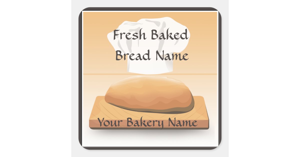 Bakery Baked Bread Label Sticker | Zazzle