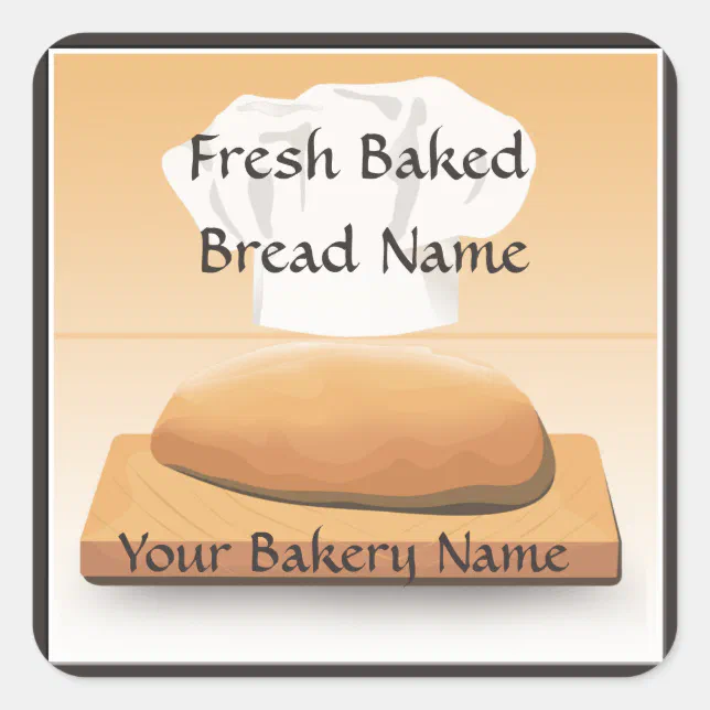 Bakery Baked Bread Label Sticker | Zazzle