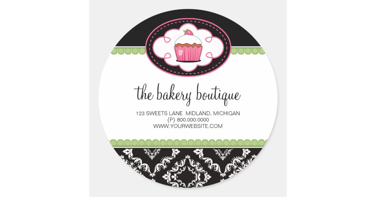 Bakery Boutique Business Stickers | Zazzle