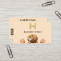 Bakery bread pastry peach QR code logo Business Card | Zazzle