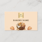Bakery bread pastry peach QR code logo Business Card | Zazzle
