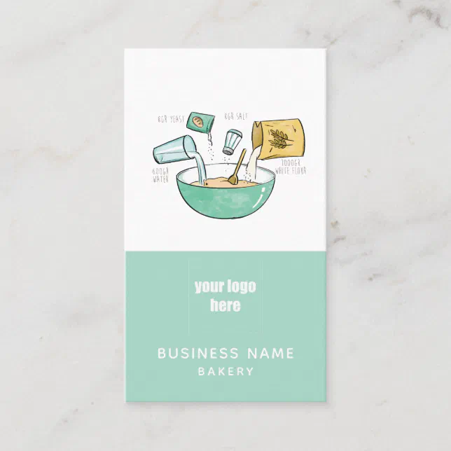 Bakery Business Bread Recipe Illustration Logo Business Card | Zazzle