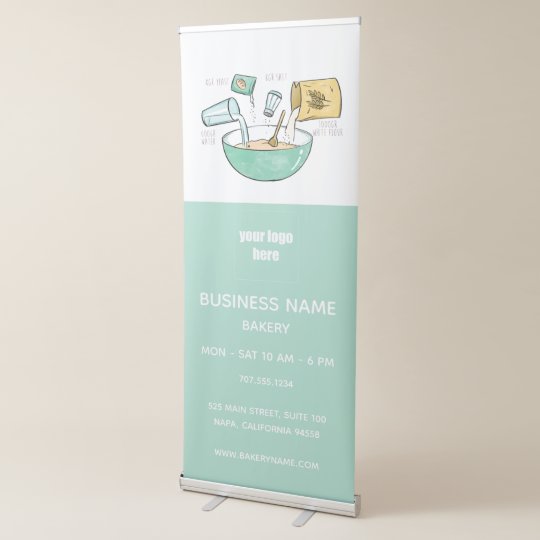 Bakery Business Bread Recipe Logo Retractable Banner | Zazzle.com