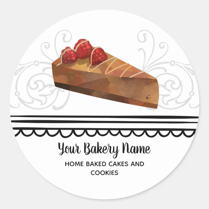 Bakery Business Dessert Packaging Product Classic Round Sticker | Zazzle