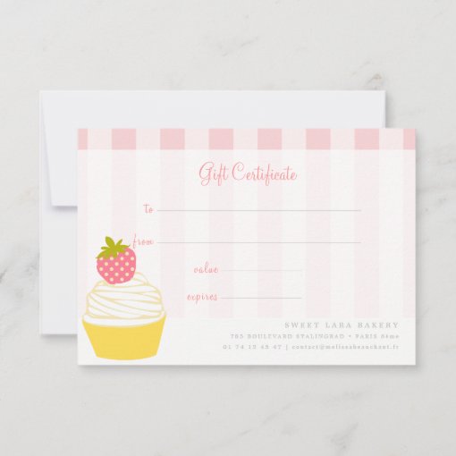 Bakery Cafe Retro Sweet Cupcakes Cute Gift Card | Zazzle