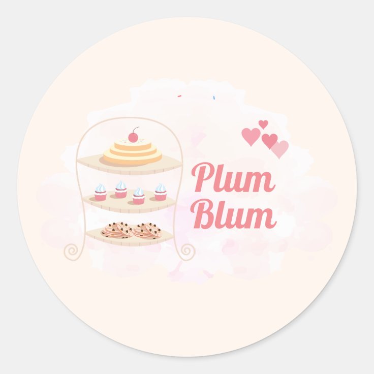 Bakery Cake & Sweets Customize Classic Round Sticker | Zazzle