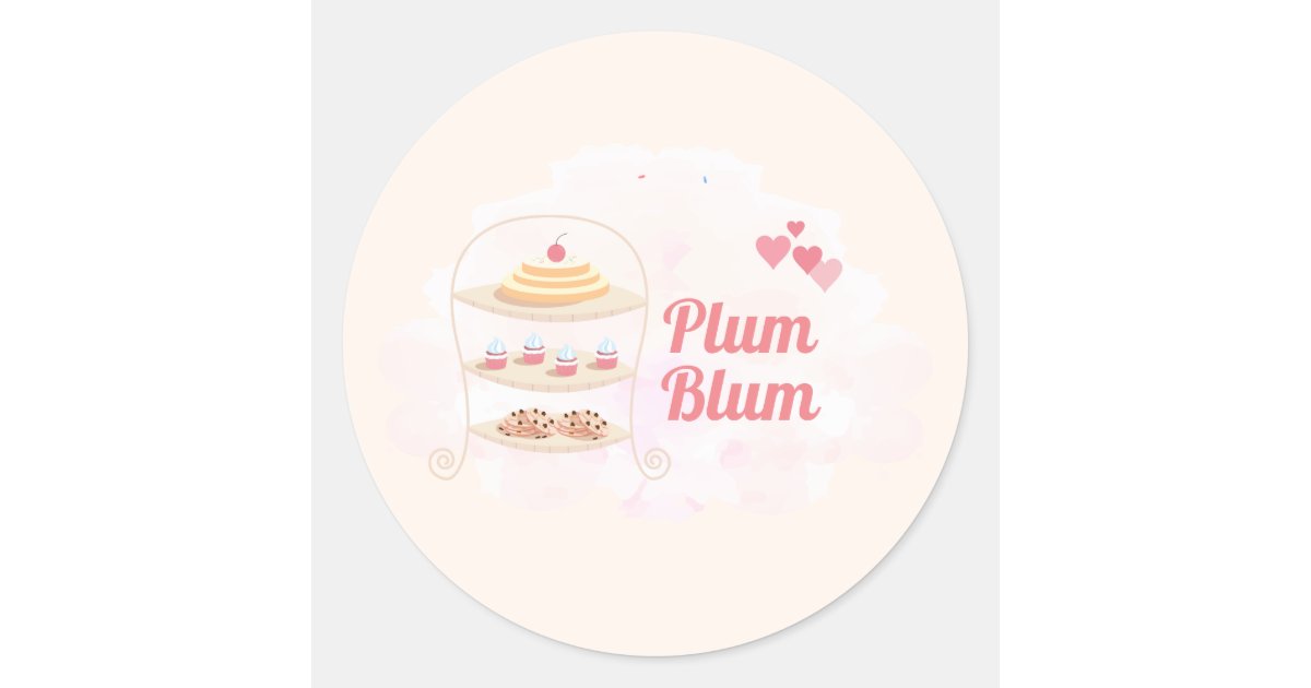 Bakery Cake & Sweets Customize Classic Round Sticker | Zazzle