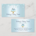 Bakery Cake Turquoise Pastry Glitter Drips Dessert Business Card | Zazzle