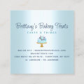 Bakery Cake Turquoise Pastry Glitter Drips Dessert Square Business Card ...