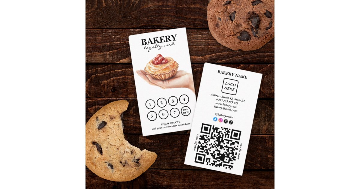 Bakery Cakes QR Code Loyalty Card | Zazzle