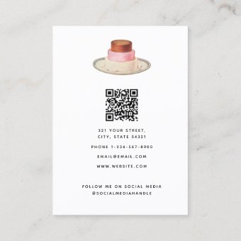 Bakery Cakes Sweets Baking QR Code Social Media Business Card | Zazzle