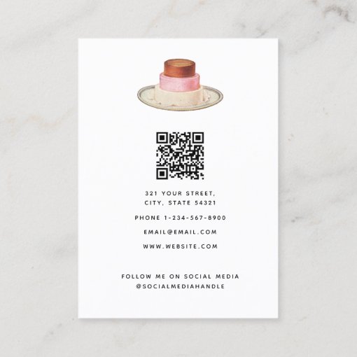 Bakery Cakes Sweets Baking QR Code Social Media Business Card | Zazzle