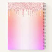 Bakery Catering Pastry Chef Rose Gold Glitter Drip Notebook | Zazzle