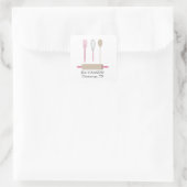 Bakery Chef Pink Kitchen Tools Food Business Square Sticker | Zazzle