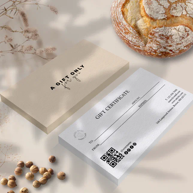 Bakery Chef Qr Code Bold Font Logo Gift Certificat | Zazzle