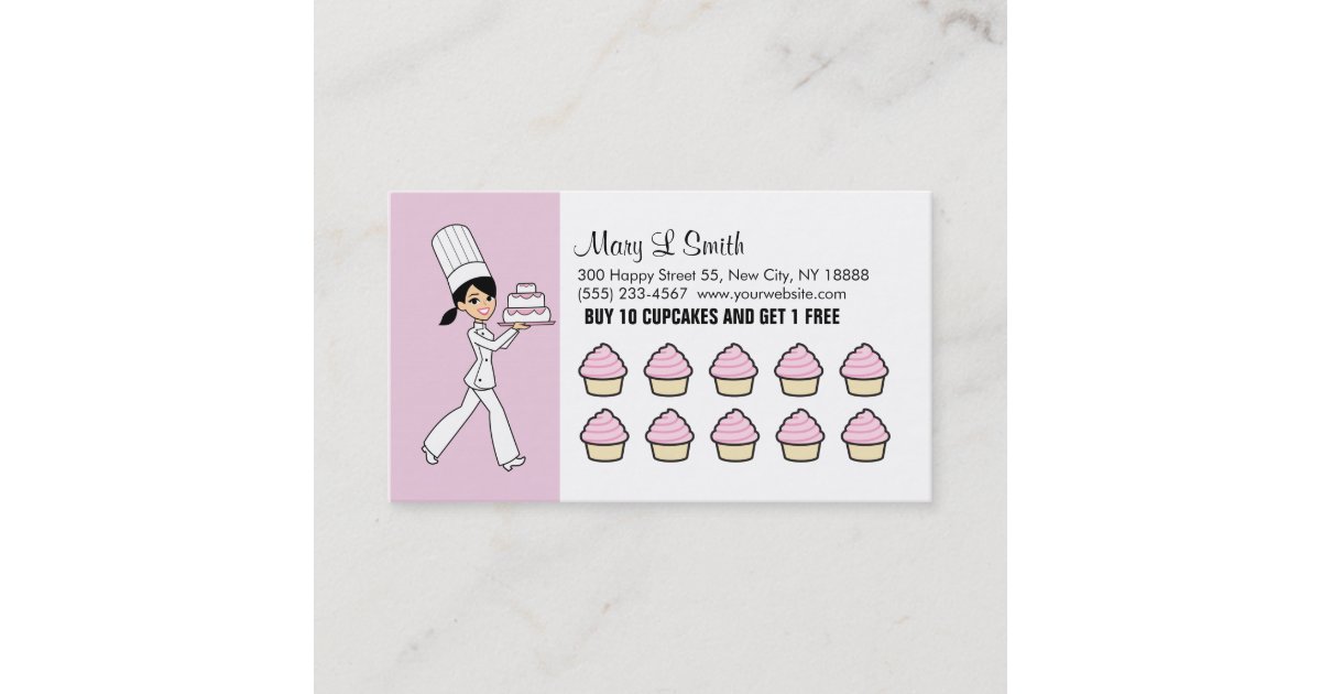Bakery / Cupcake Rewards Card - Customizable | Zazzle
