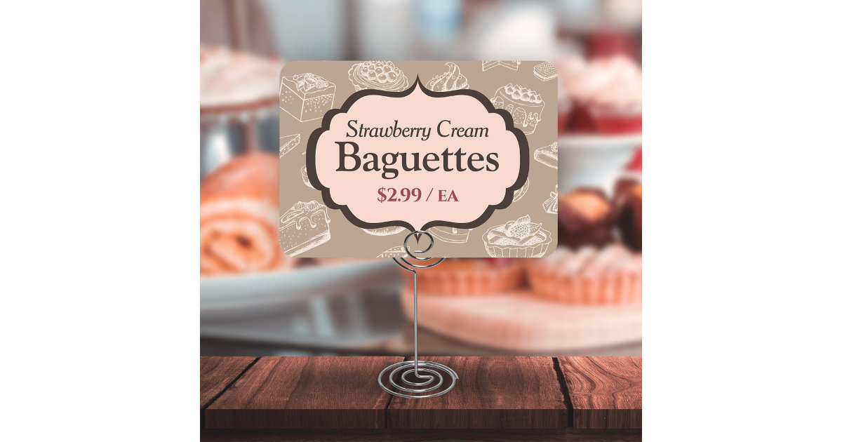 Bakery Display Sign Label Cards | Zazzle