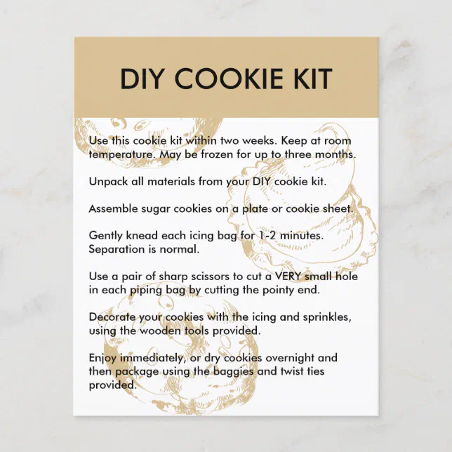 Bakery diy cookie kit instructions simple | Zazzle