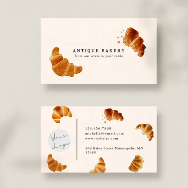 Bakery Fresh Croissant Business Card | Zazzle