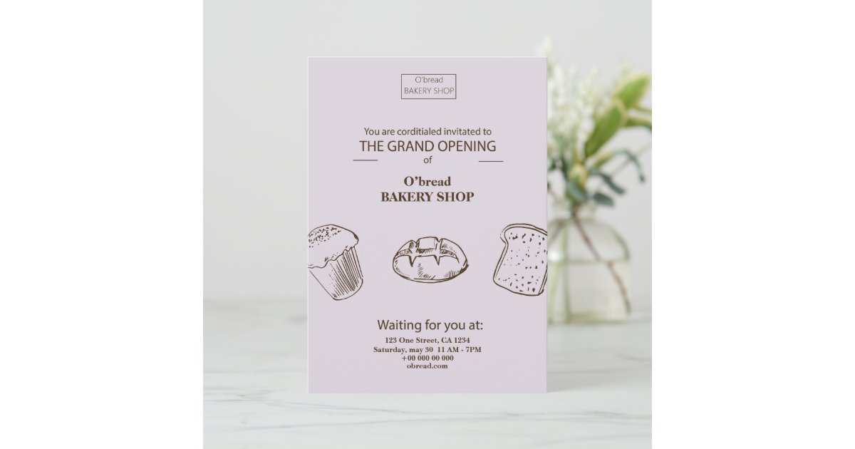 bakery grand opening invitation | Zazzle