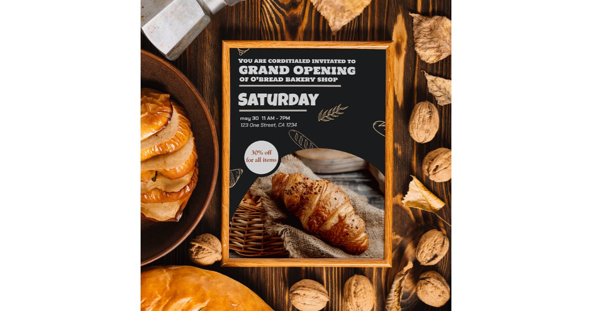 bakery grand opening invitation ⭐⭐⭐⭐⭐(8.13k) | Zazzle
