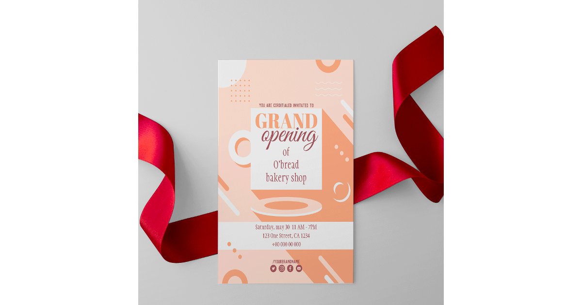 bakery grand opening invitation ⭐⭐⭐⭐⭐(8.13k) | Zazzle