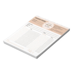 Bakery Order Form Notepad | Zazzle