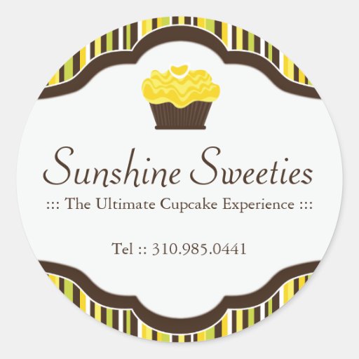 Bakery Packaging Labels Classic Round Sticker | Zazzle